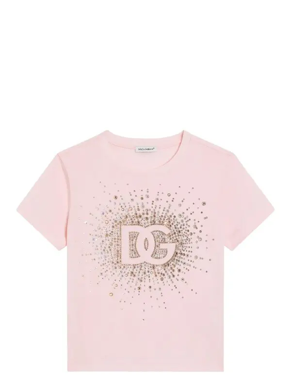 Dolce & Gabbana Logo-appliqué T-shirt - Pink