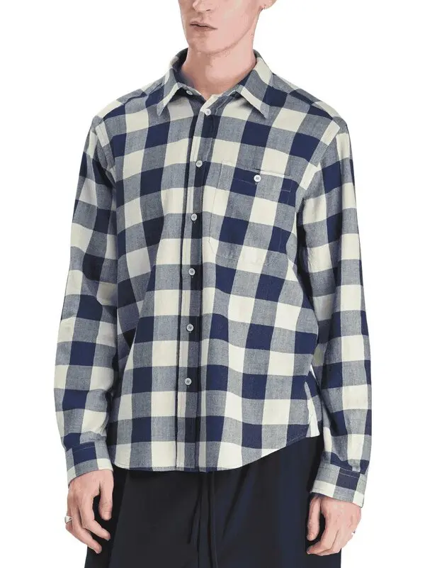 Barena Venezia Gingham Long Sleeve Shirt - Gray
