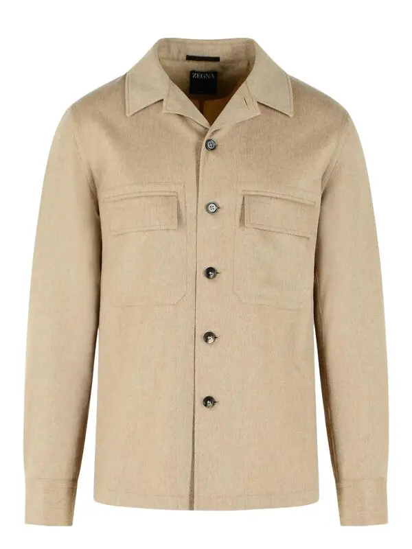 Zegna Long-sleeve Shirt Jacket - Beige