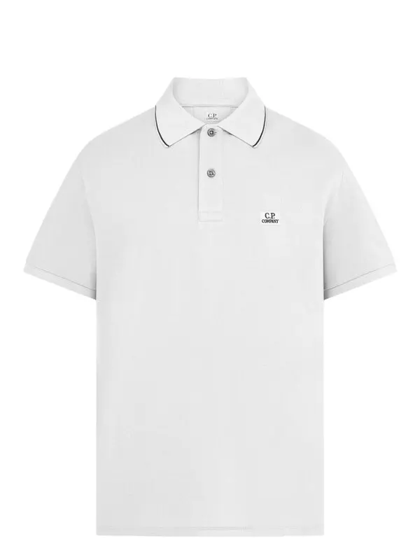 C.P. COMPANY Short Sleeve Tipped Polo Shirt - White