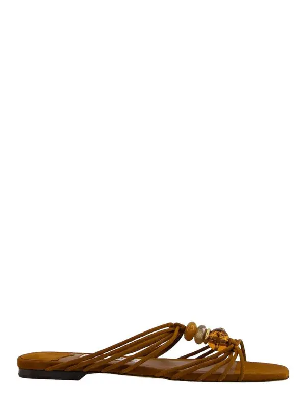 JIMMY CHOO Beaded Sandals - Brown
