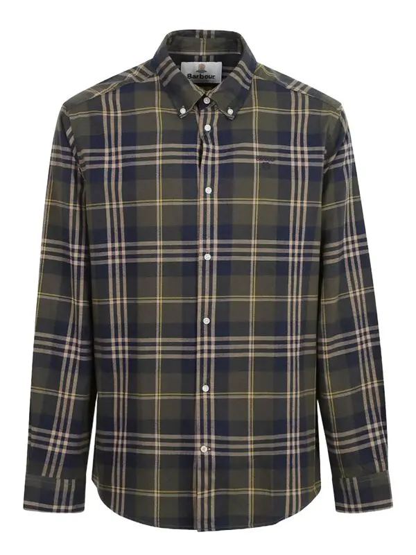 Barbour Edgar Tartan-print Button-down Shirt - Olive