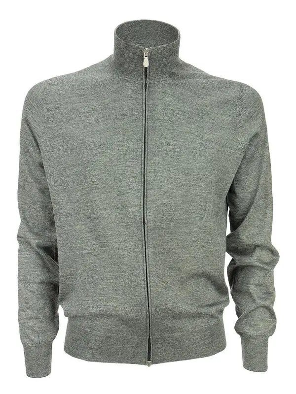 Brunello Cucinelli Zipped Cardigan - Gray