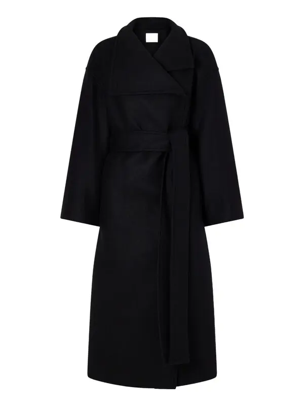 JOSEPH Belted Coat - Black