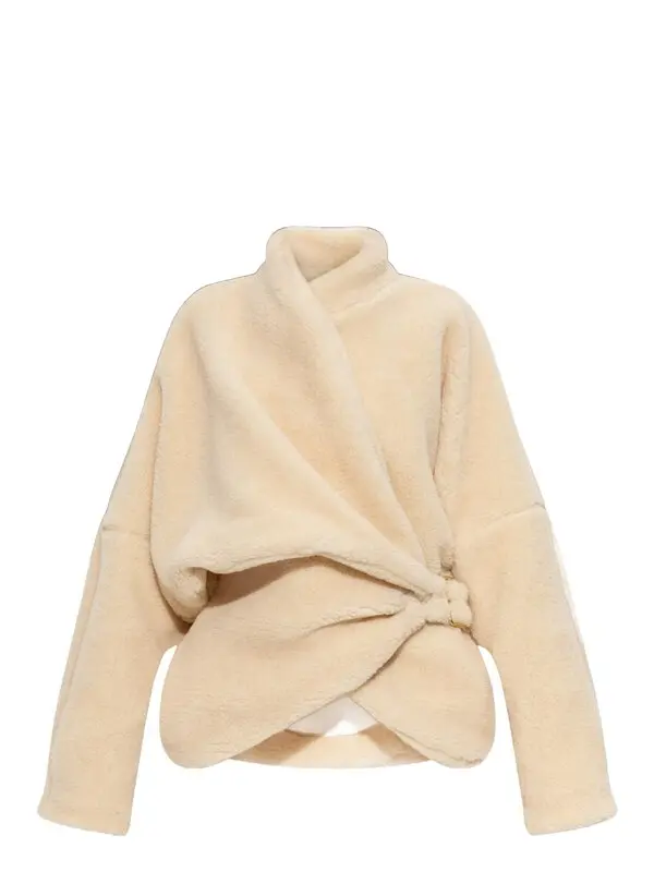 DARKPARK Cindy Wrap Shearling Coat - Cream