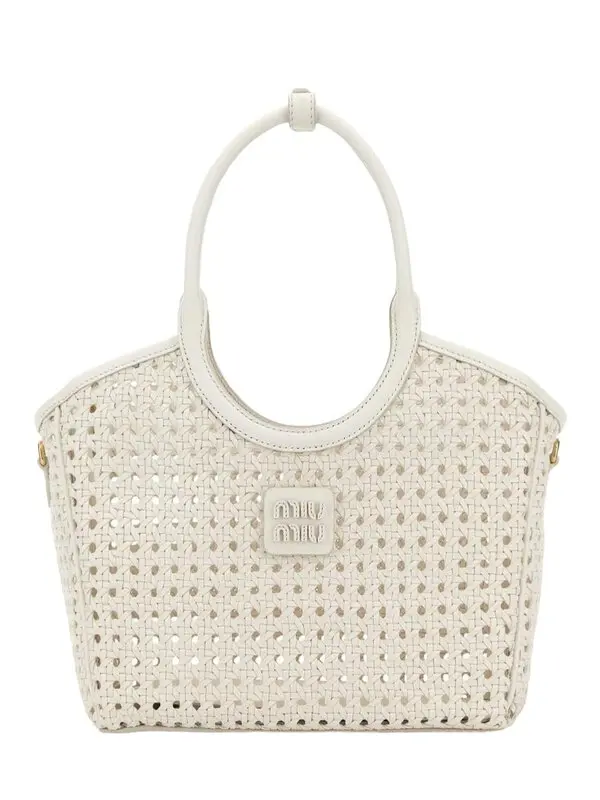 Miu Miu Woven Mesh Tote Bag - White