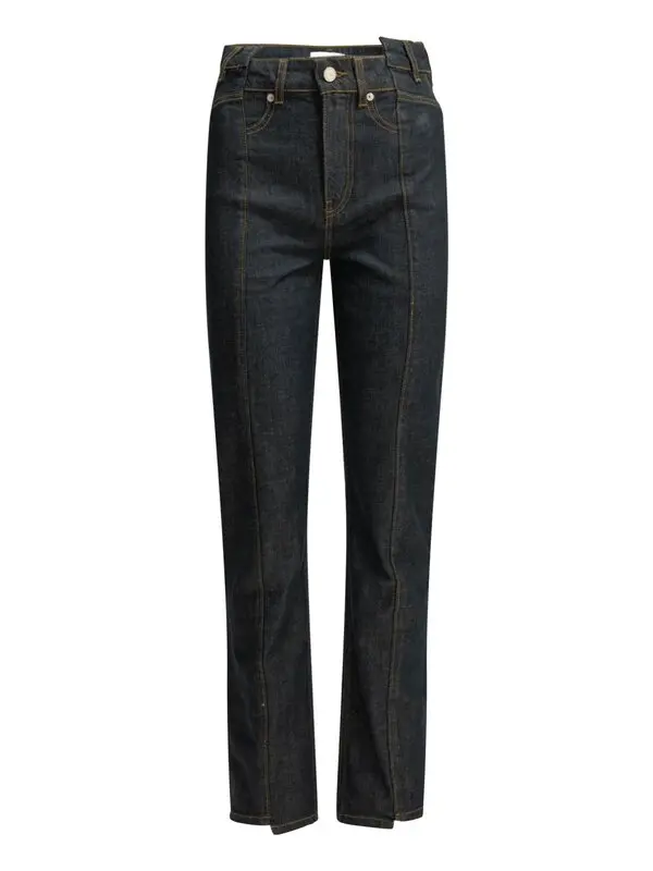 GANNI Fold Pleated Straight Leg Jeans - No