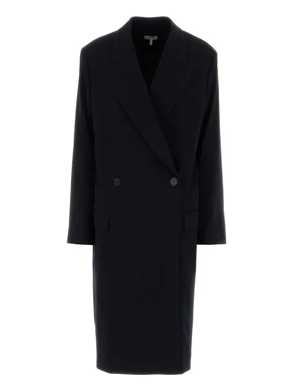 Loewe Midnight Wool Blend Coat - Blue