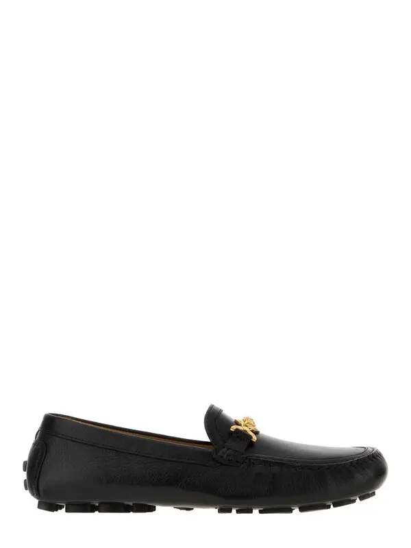 Versace Leather Drivers Loafers - Black