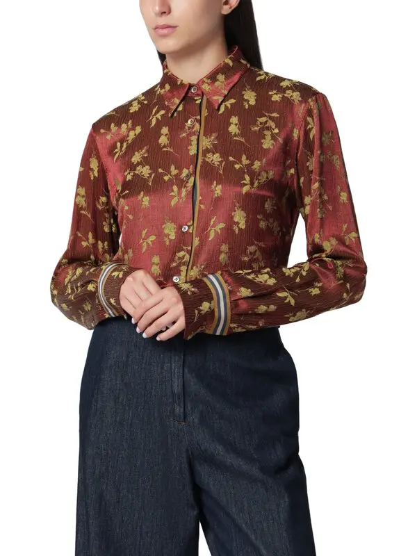 Dries Van Noten Rust-colored Jacquard Shirt - Brown
