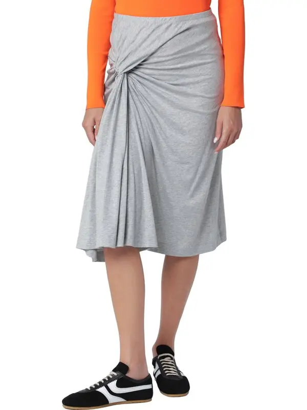 Dries Van Noten Mélange Skirt With Draped Detail - Grey
