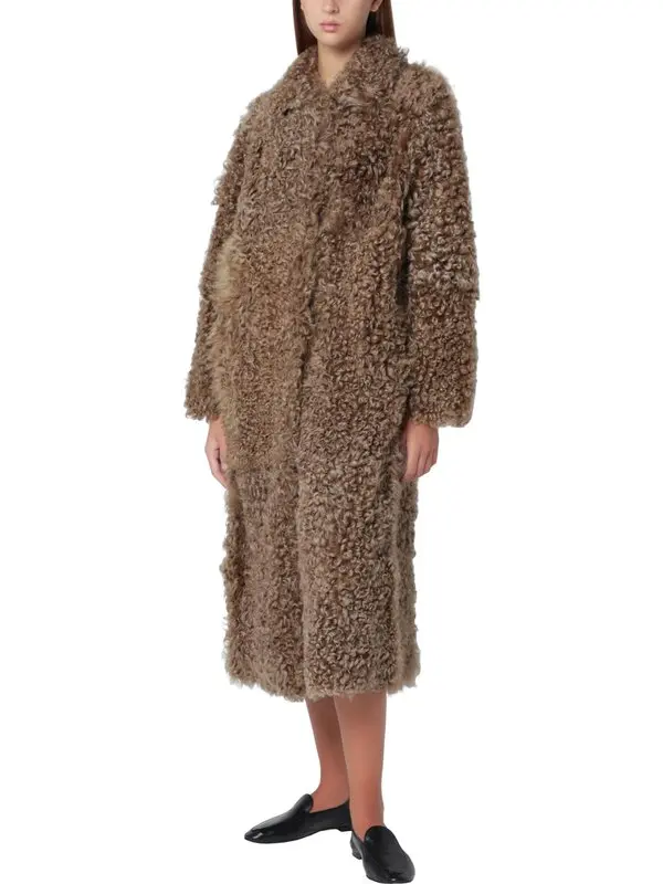 ARMA Olive Beige Cristina Shearling Coat - Green
