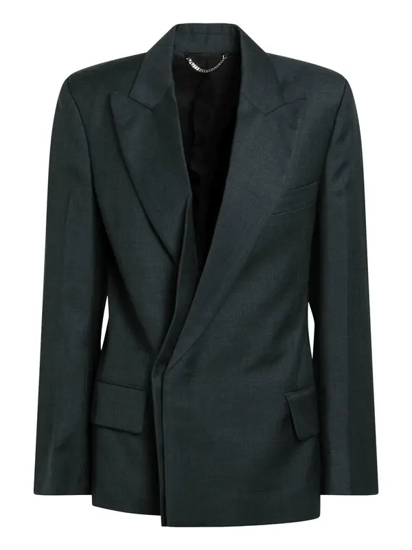 Victoria Beckham Olie Jacket In Virgin Wool - Green