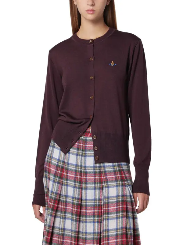 VIVIENNE WESTWOOD Dark Orb Logo Cardigan - Brown