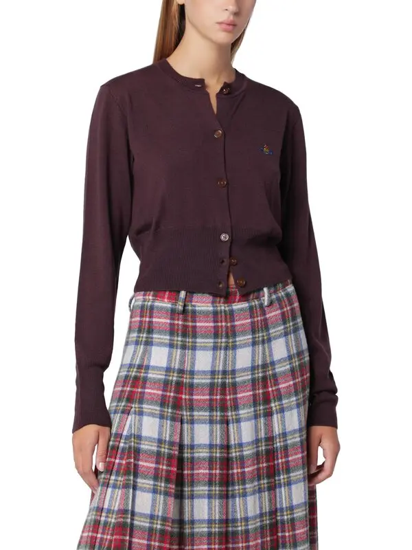 VIVIENNE WESTWOOD Dark Cropped Bea Cardigan - Brown