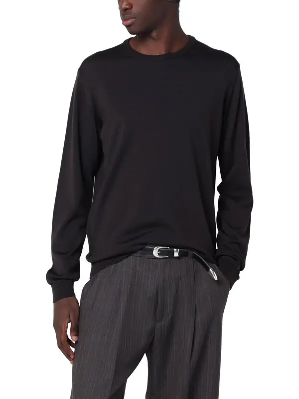 ROBERTO COLLINA Crew-neck Wool Sweater - Brown