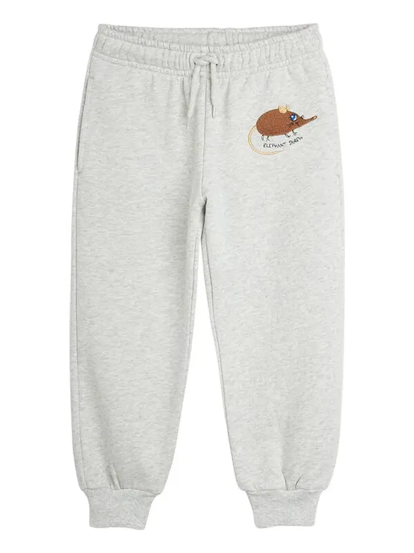 MINI RODINI Melange Cotton Sweatpants - Grey