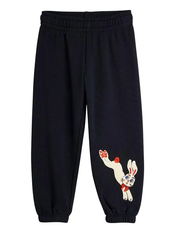 MINI RODINI Organic Cotton Sweatpants - Black