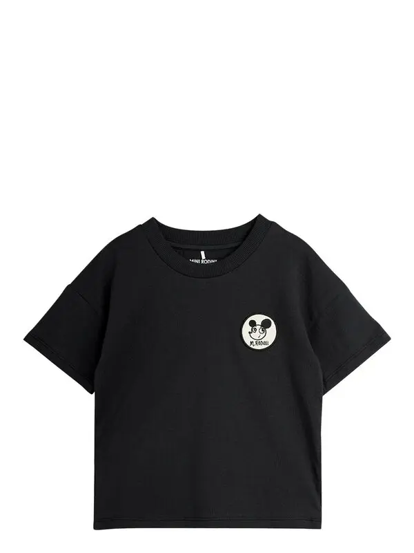 MINI RODINI Ritzratz Organic Cotton T-shirt - Black
