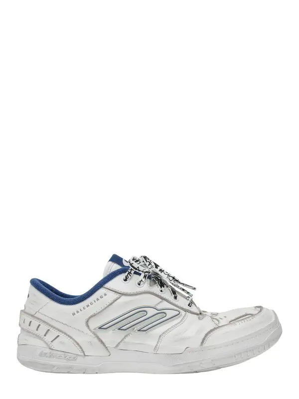Balenciaga Blue Hamptons Worn-out Sneakers - White