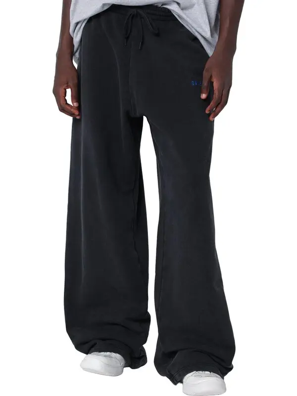 Balenciaga Faded-effect Oversized Jogging Trousers - Black