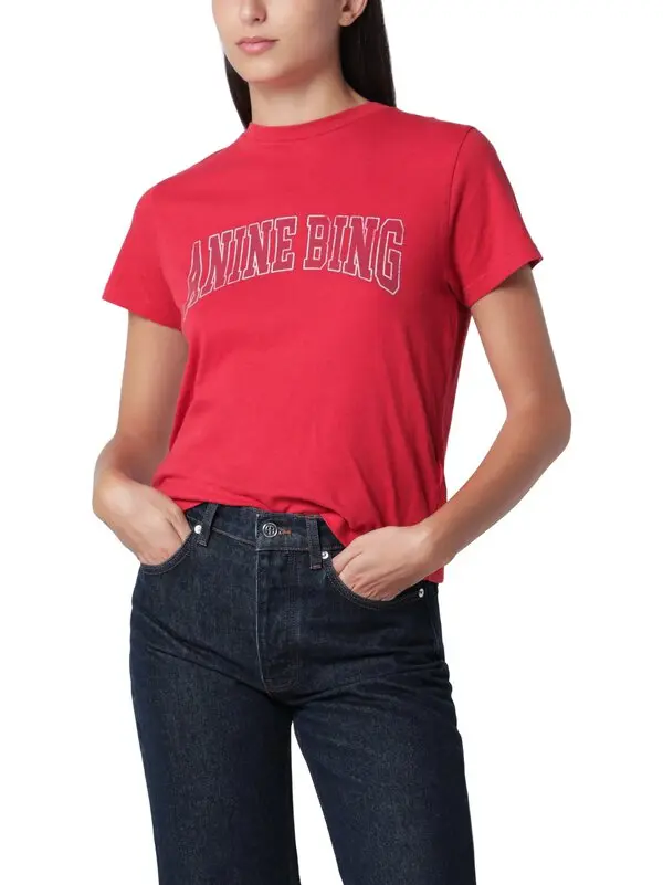 ANINE BING Shelley Cotton T-shirt - Red