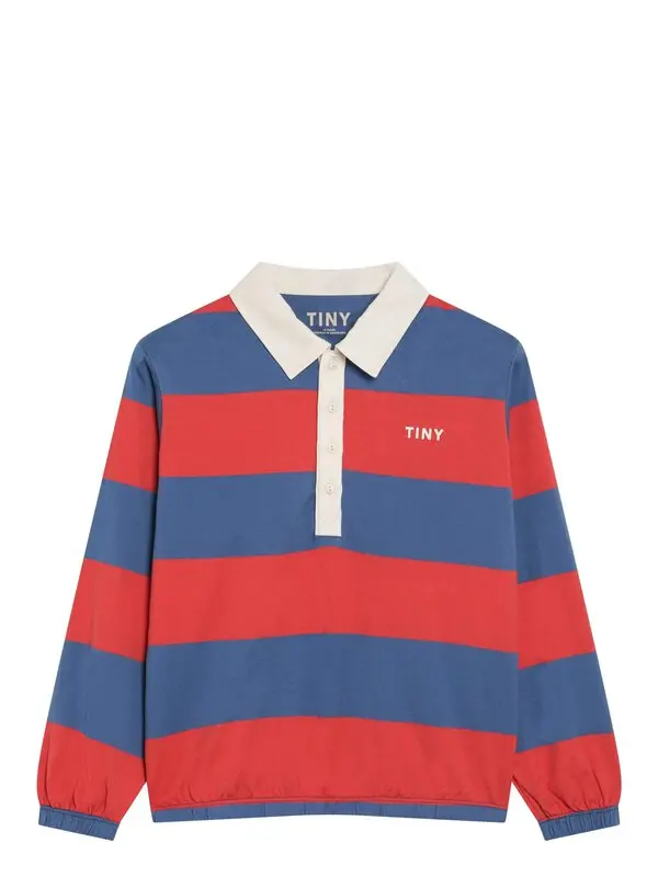 TINYCOTTONS Blue/red Striped Long-sleeved Polo Shirt - Multicolor