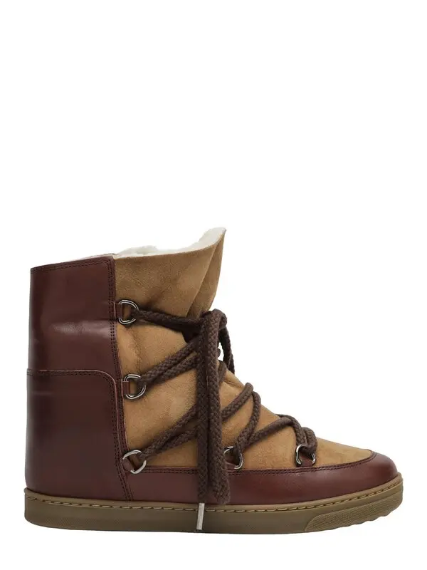 Isabel Marant Étoile Suede Ankle Boots With Leather Inserts - Brown
