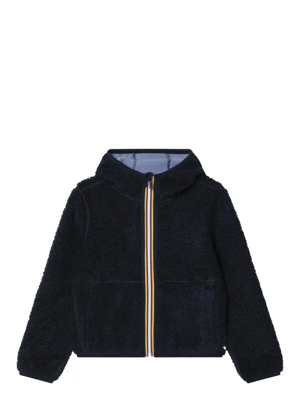 K-WAY Blue Reversible Teddy Fleece Jacket - Multicolor