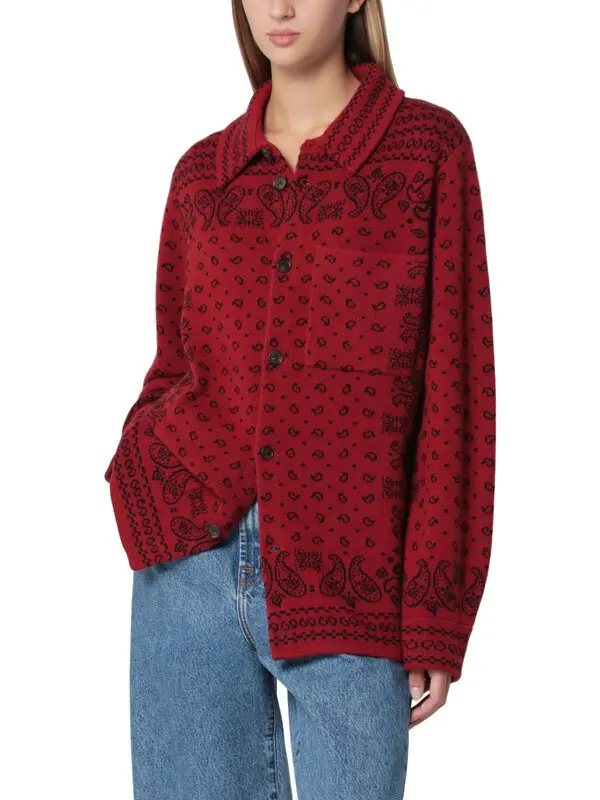 Guest In Residence Carminio Wild Rag Shirt-style Cardigan In Cashmere - Red