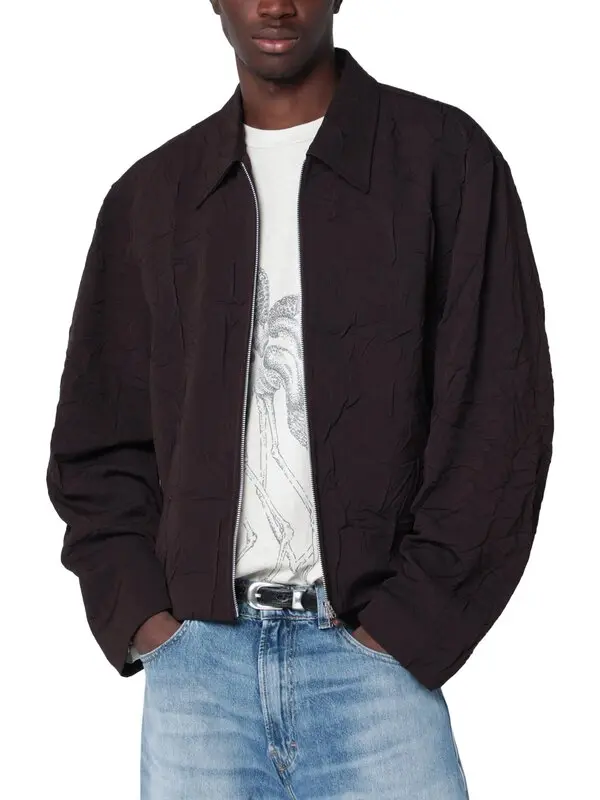 Our Legacy Zip-up Jacket In Virgin Wool - Brown