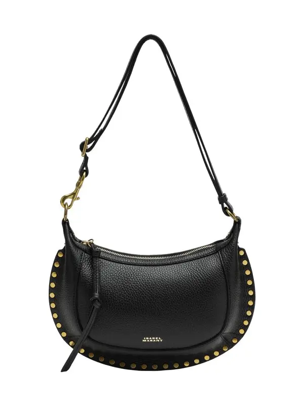 Isabel Marant Étoile Oskan Moon Leather Shoulder Bag - Black