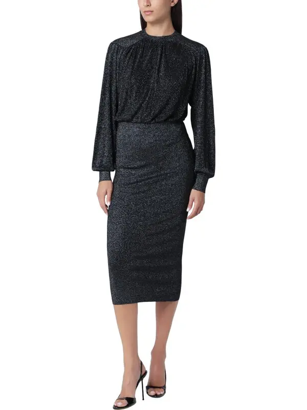 Isabel Marant Étoile Lurex Jersey Midi Dress - Black