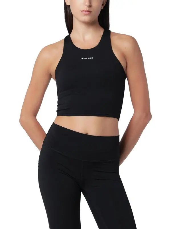 ANINE BING Elina Sports Top In Technical Jersey - Black
