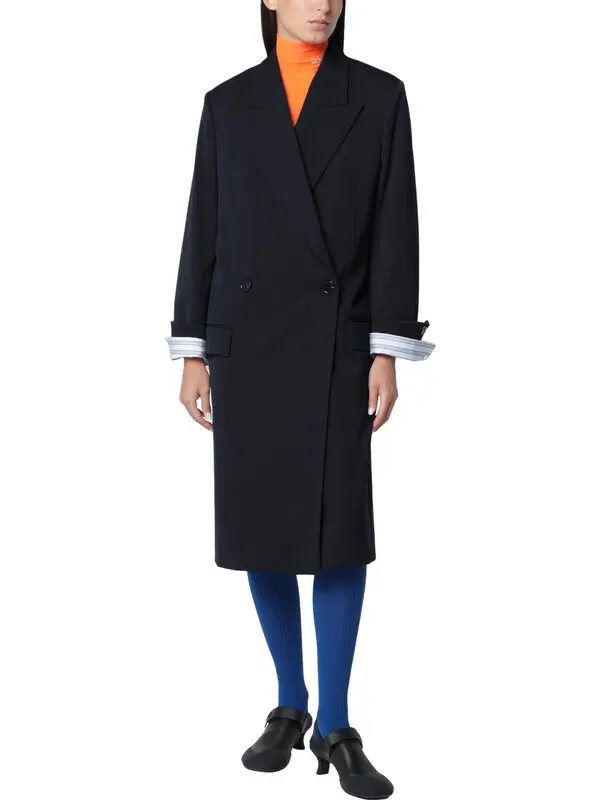 Loewe Navy Wool Coat - Blue