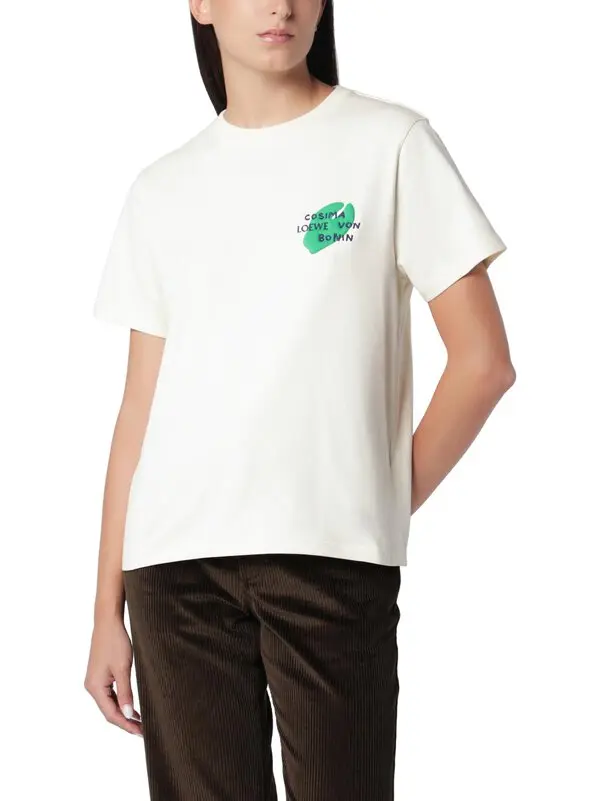 Loewe Ecru Cotton T-shirt - Beige