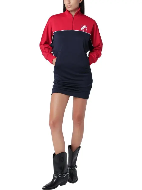 MAISON MARGIELA Navy /red Sporty Mini Dress - Blue