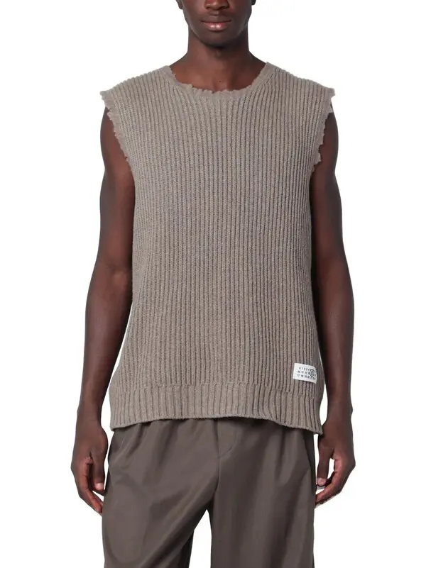 MAISON MARGIELA Ribbed Wool-blend Vest - Beige