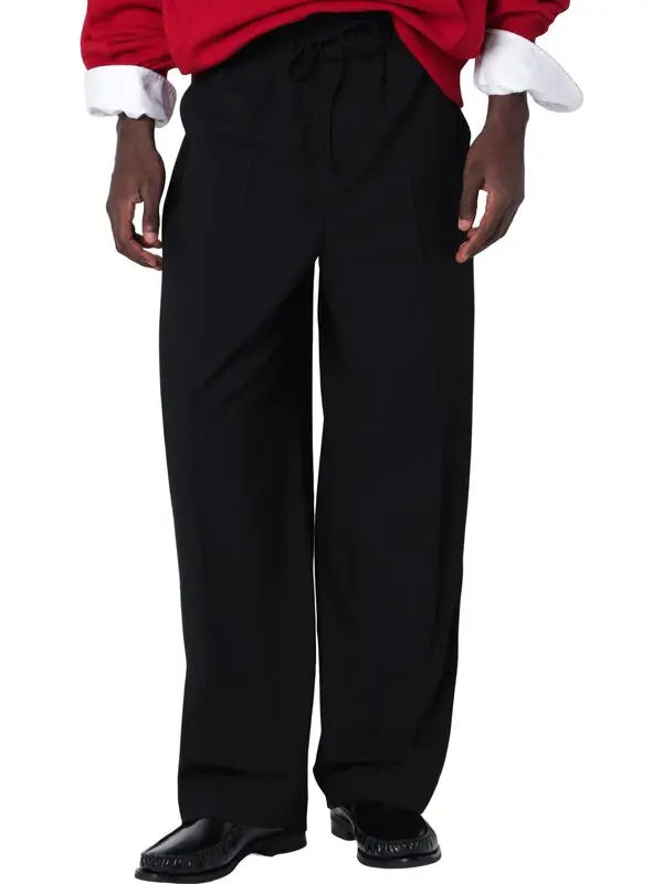 AMI Paris Virgin Wool Trousers - Black