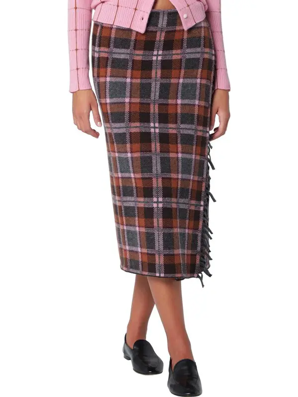 Guest In Residence Check-patterned Wrap Midi Skirt - Multicolor