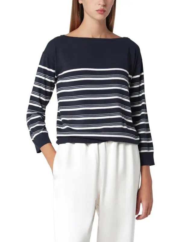 Max Mara And White Striped Sweater - Blue