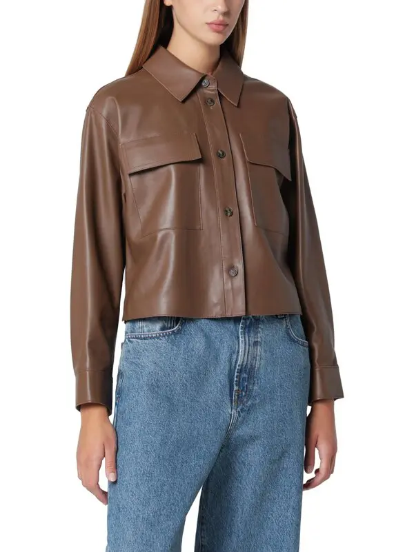 Max Mara Nappa Leather Jacket - Brown