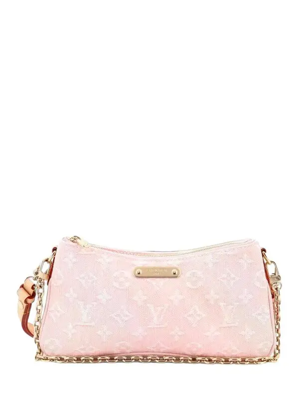 LOUIS VUITTON Liv Pochette Monogram Denim Shoulder Bag - Pink
