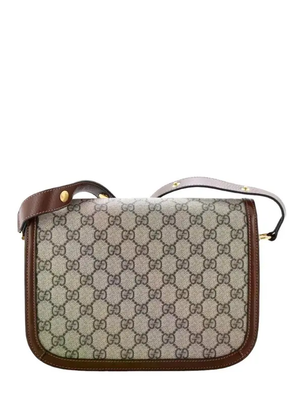 Gucci Horsebit 1955 Shoulder Bag Gg Coated Canvas With Leather Small Crossbody Bag - Brown