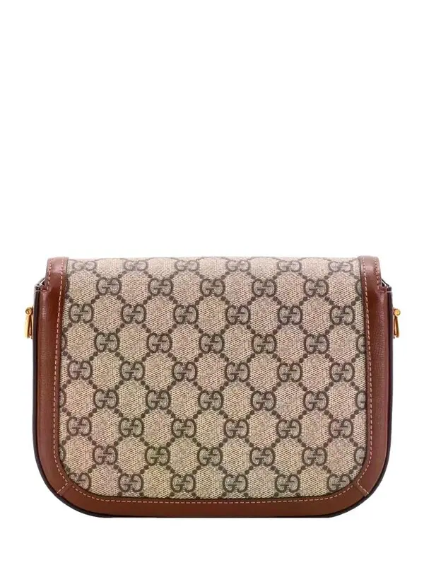 Gucci Horsebit 1955 Shoulder Bag Gg Coated Canvas With Leather Mini Crossbody Bag - Brown