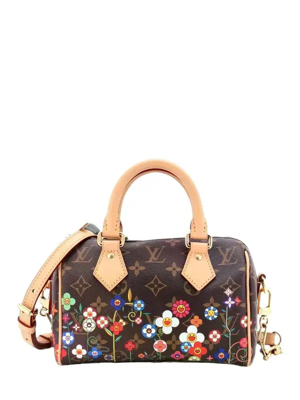 LOUIS VUITTON X Takashi Murakami Speedy Bandouliere Bag Flowers Monogram Canvas 20 Crossbody Bag - Brown