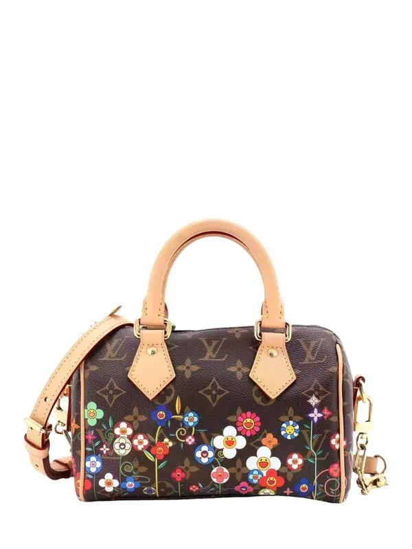 LOUIS VUITTON X Takashi Murakami Speedy Bandouliere Bag Flowers Monogram Canvas 20 Crossbody Bag - Brown