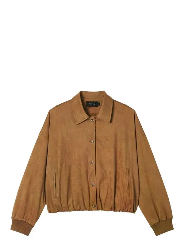 TOUT A COUP Faux-suede Button-up Jacket - Brown
