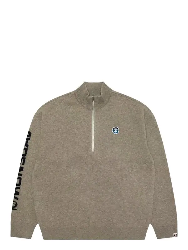 AAPE BY *A BATHING APE Aapenow Logo-print Half-zip Sweater - Grey