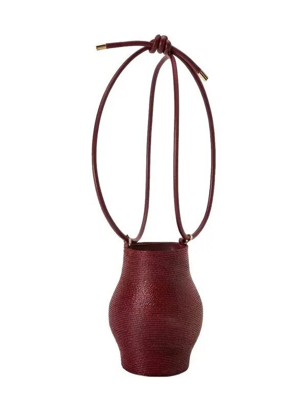 AMPHORA Mini Textured Bucket Bag - Red